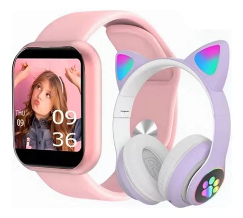 Relógio Smart Digital D20 Masculino Feminino Fone Cat Lad Cor Da Caixa Roxo rosa MercadoLivre