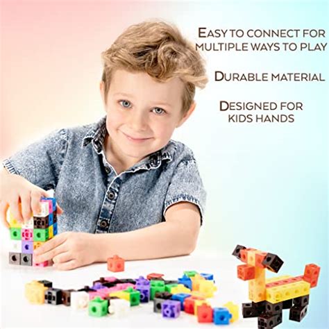 Toyli 100 Piece Linking Cubes Set Counting Blocks Numberblocks Stem Connecting Blocks Math