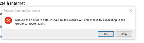 Rdp Because Of An Error In Data Encryption Microsoft Community