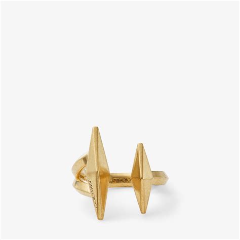 Double Diamond Ring Silver Finish Rings Jimmy Choo