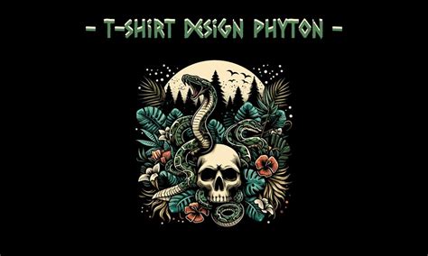 Premium Vector Tshirt Design Of Phyton In Forest Vector Design Premium Vector Tshirt Design Of Phyton In Forest Vector Design