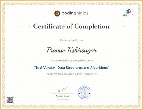 Pranav Kshirsagar On Linkedin Datastructures Algorithms Codingninjas Learning Problemsolving