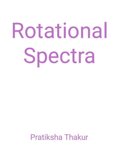 Rotational Spectra Pdf