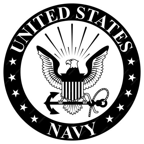 Black Seal Of The United States Navy Premium Vector