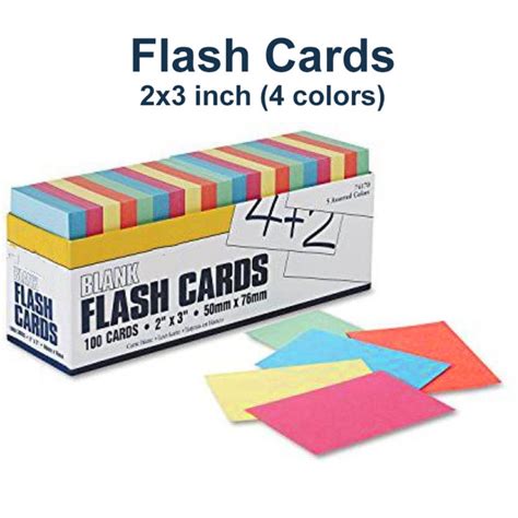 100pcs Flash Cards Index Cards 2x3 Inch Color Memo Pad Bd