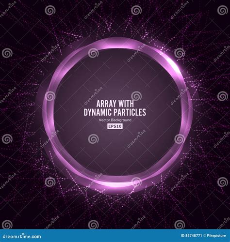 array vector with splash particles connection round structure digital