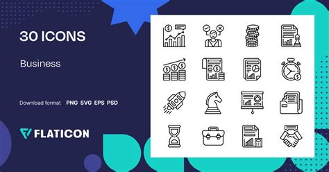 Business Icon Pack Black Outline 30 Svg Icons