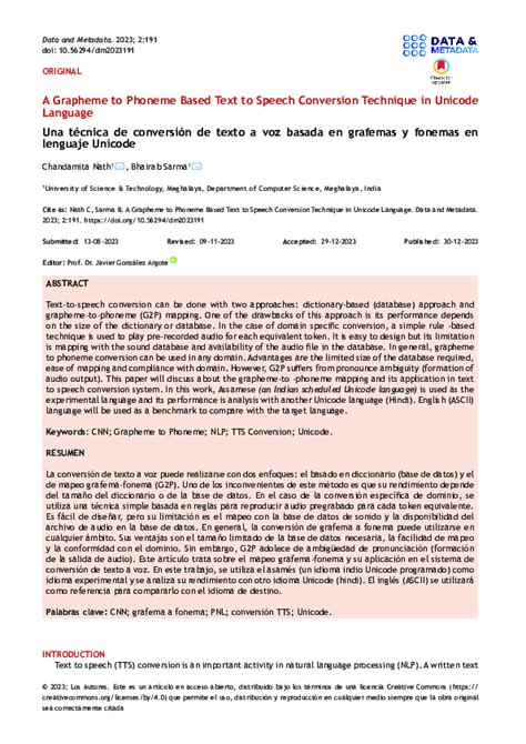 Pdf A Grapheme To Phoneme Based Text To Speech Conversion Technique In Unicode Language