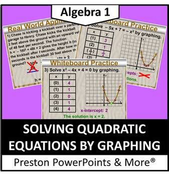 Alg 1 Solving Quadratic Equations By Graphing In A PowerPoint Presentation