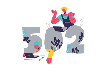 502 Bad Gateway Error Message Графика Envato Elements