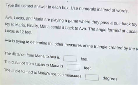 Type The Correct Answer In Each Box Use Numerals Instead Of Words Ava