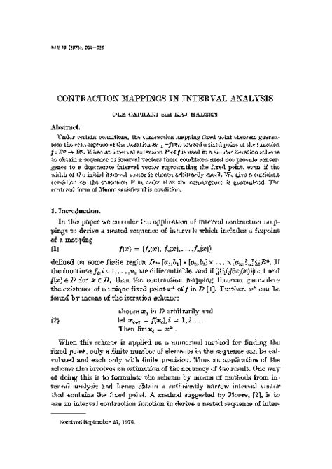 Pdf Contraction Mappings In Interval Analysis