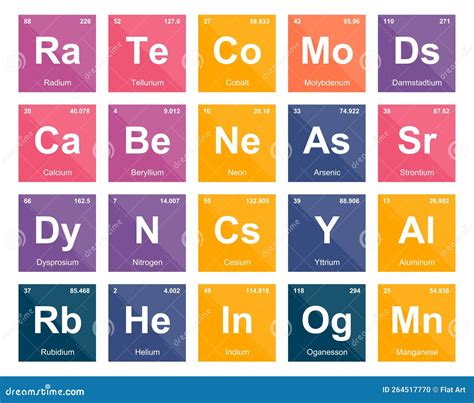 20 Preiodic Table Of The Elements Icon Pack Design Stock Vector Illustration Of Cobalt