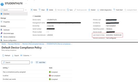 device compliance is active not compliant r intune
