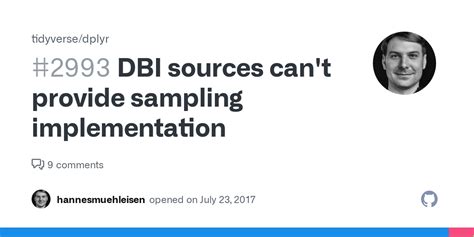 DBI Sources Can T Provide Sampling Implementation Issue Tidyverse Dplyr GitHub