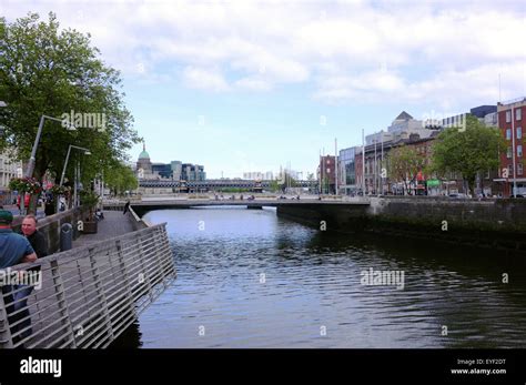 A Bridge Across The River Liffey In The Centre Of Dublin In Ireland