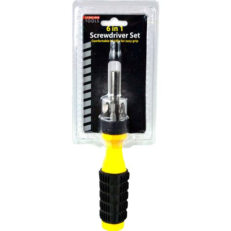 6 In 1 Screwdriver Set Includes 4 Phillips Tips And 2 Flat Head Tips