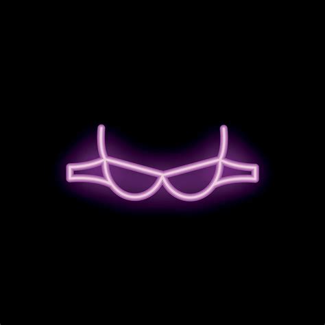 Neon Pink Bra Sign Shining On Black Background Vector Art At Vecteezy