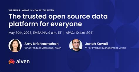 trusted open source data platform for everyone aiven webinar