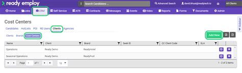 Adding A Cost Centre