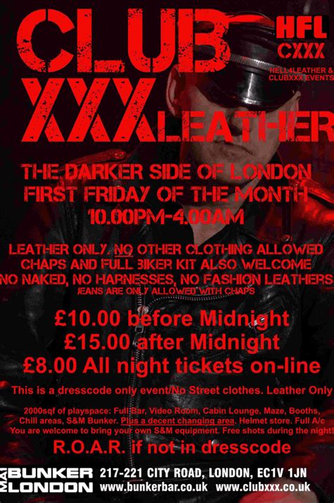 Cxxx Leather At The Bunker Bar Ma1 Event Tickets From Ticketsource