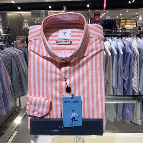 [예작]남성와이셔츠 저지 스트라이프 와이드카라 슬림핏 긴팔셔츠 Yj2mys731or 이랜드몰