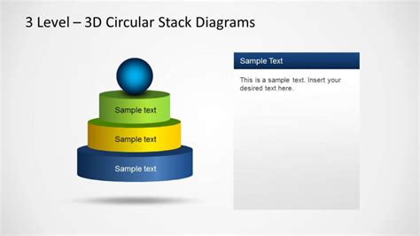 3d Circular Stack Diagram다이어그램 For 무료ppt템플릿 With 3 Levels