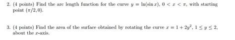 solved 2 4 points find the arc length function for the