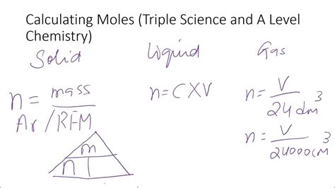 Gcse Calculating Moles Triple Science And A Level Youtube