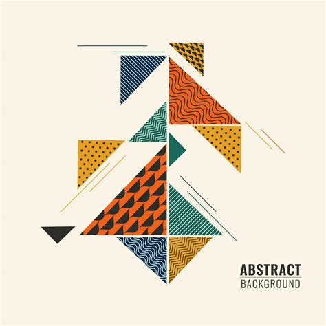 Colorful Abstract Geometric Shape Triangular Different Patterns In Flat