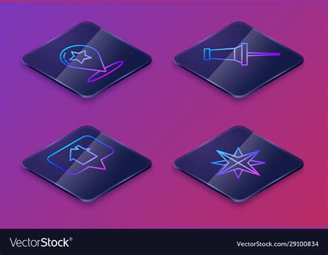 set isometric line map pointer with star map vector image