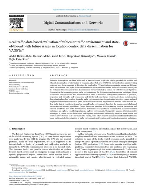 real traffic data based evaluation of vehicular traffic en 2017