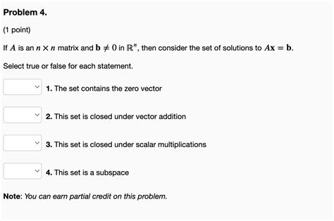 solved problem 4 1 point if a is an n x n matrix and b ‡