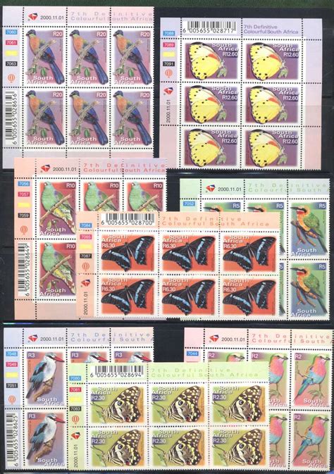 Republic Of South Africa Rsa 2000 7th Definitive Full Base Set Of 22 Strip Superb Blocks