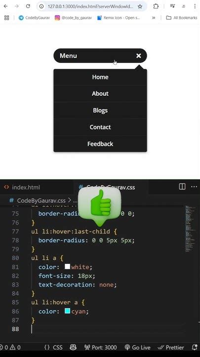 🍔 Animated Menu Button With Smooth List Reveal Html Css Js Webdevelopment Coding Htmlcssjs