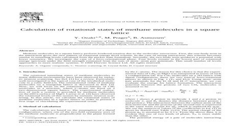 Calculation Of Rotational States Of Methane Molecules In A Square