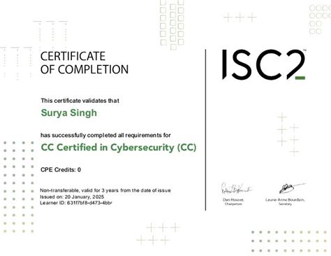 Surya Dev Singh On Linkedin Just Finished The Course “certified In Cybersecurity Cc” By Isc2