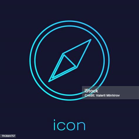 청록색 바람 장미 라인 아이콘 파란색 배경에 고립 여행 나침반 아이콘입니다 네비게이션 디자인 벡터 일러스트 0명에 대한 스톡 벡터 아트 및 기타 이미지 Istock