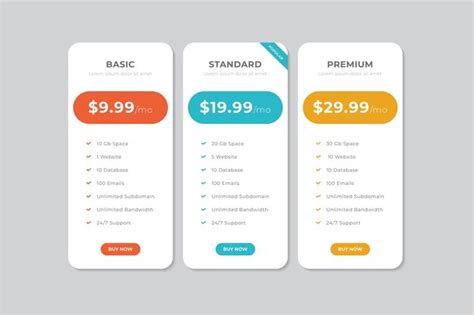 Premium Vector Pricing Table Template Vector Design