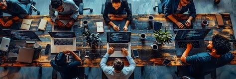 Premium Photo Team Of Tech Professionals Intensely Debugging