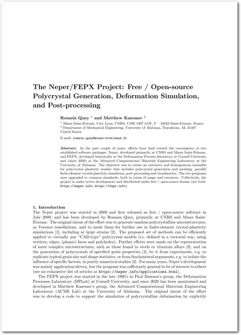 Reference Papers — Neper 4 10 1 Documentation