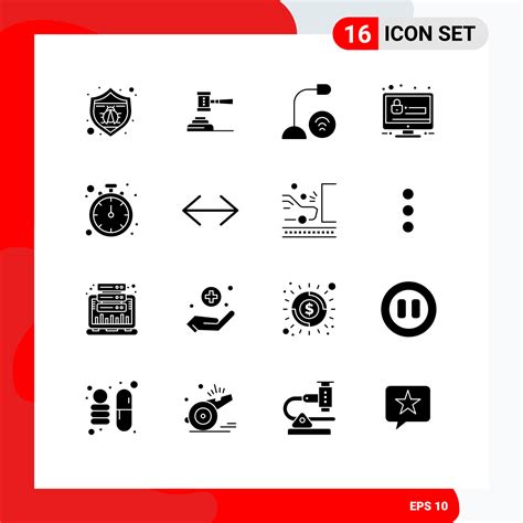 Stock Vector Icon Pack Of 16 Line Signs And Symbols For Password