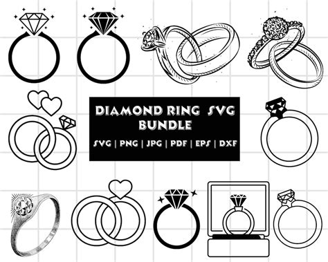 Wedding Ring Svg Bundle Diamond Ring Svg Engagement Ring Svg