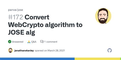 convert webcrypto algorithm to jose alg · panva jose · discussion 172