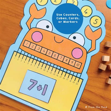 Crab Counting Math Mats Number Line Counting Track And Number Bond Play