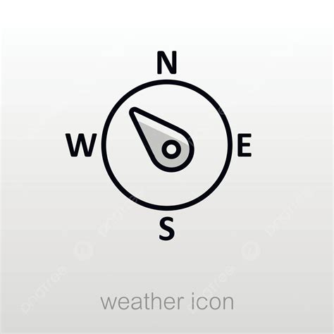 Compass Wind Rose Icon Meteorology Weather West Nautical Marine Vector