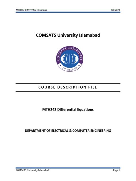 Cdf Mth242 Differential Equations Pdf Differential Equations