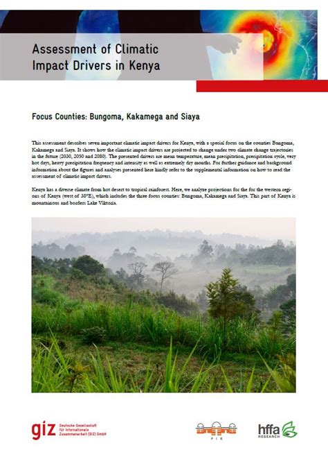 Assessment Of Climatic Impact Drivers In Kenya Preventionweb