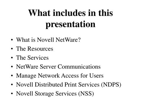 PPT Novell NetWare A Network Operating System PowerPoint Presentation ID